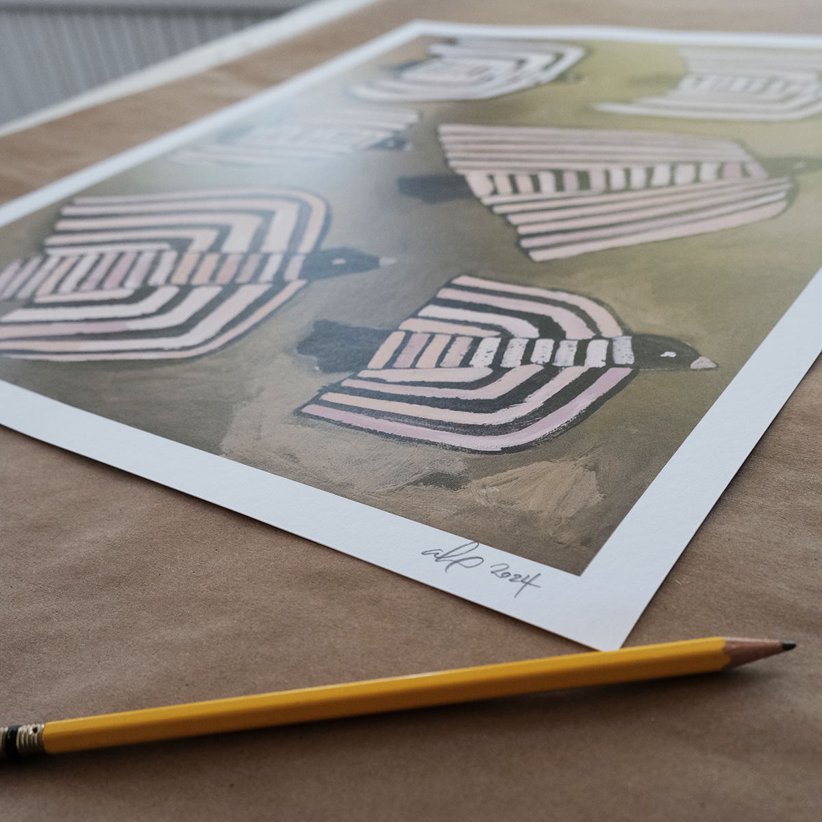Six Striped Birds Print – ALEX'S